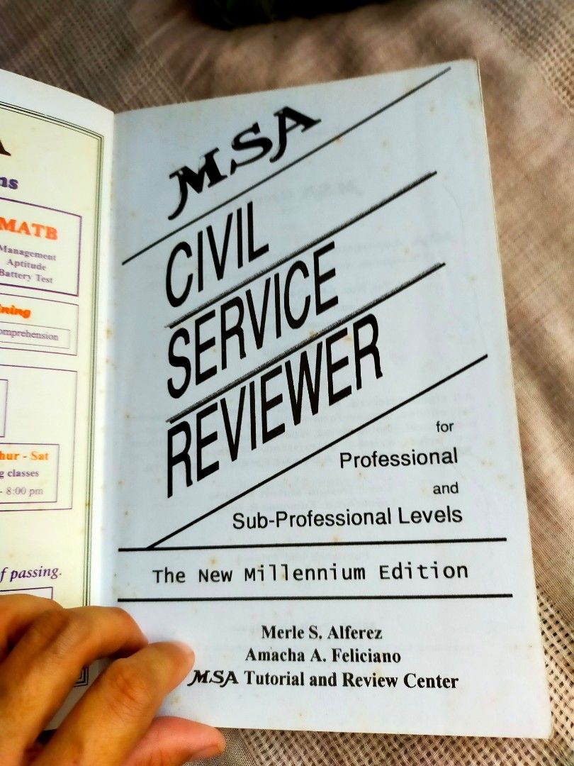MSA Civil Service Reviewer, Hobbies & Toys, Books & Magazines ...