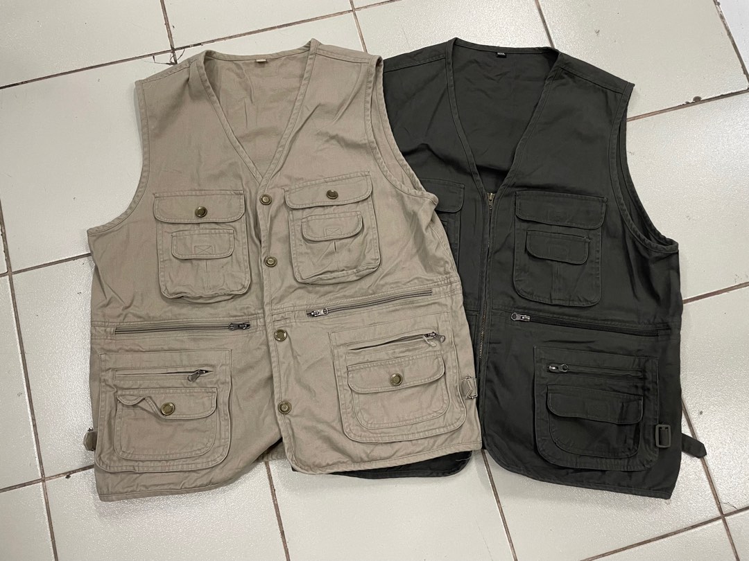 Multi Pocket Cargo Vest, Men's Fashion, Tops & Sets, Vests on Carousell