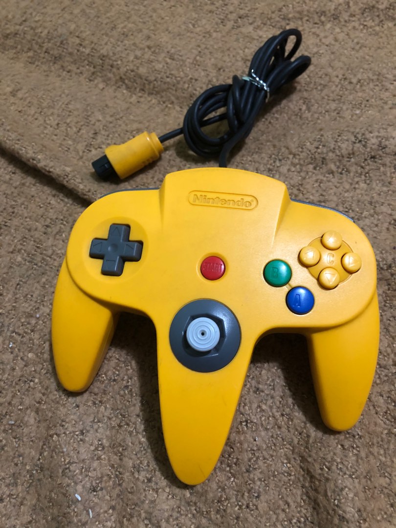 N64 yellow variant controller, Video Gaming, Gaming Accessories ...