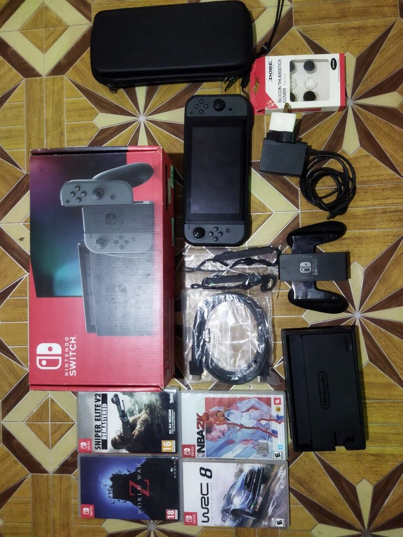 NINTENDO SWITCH V1 COMPLETE SET, Video Gaming, Video Game Consoles ...