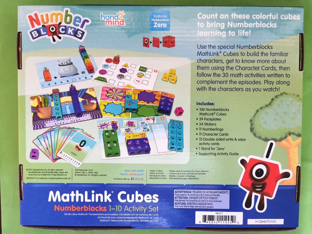 Numberblocks 1-10 Activity Set Hand2mind Mathlink cubes Learning blocks Linking cubes for kids ...