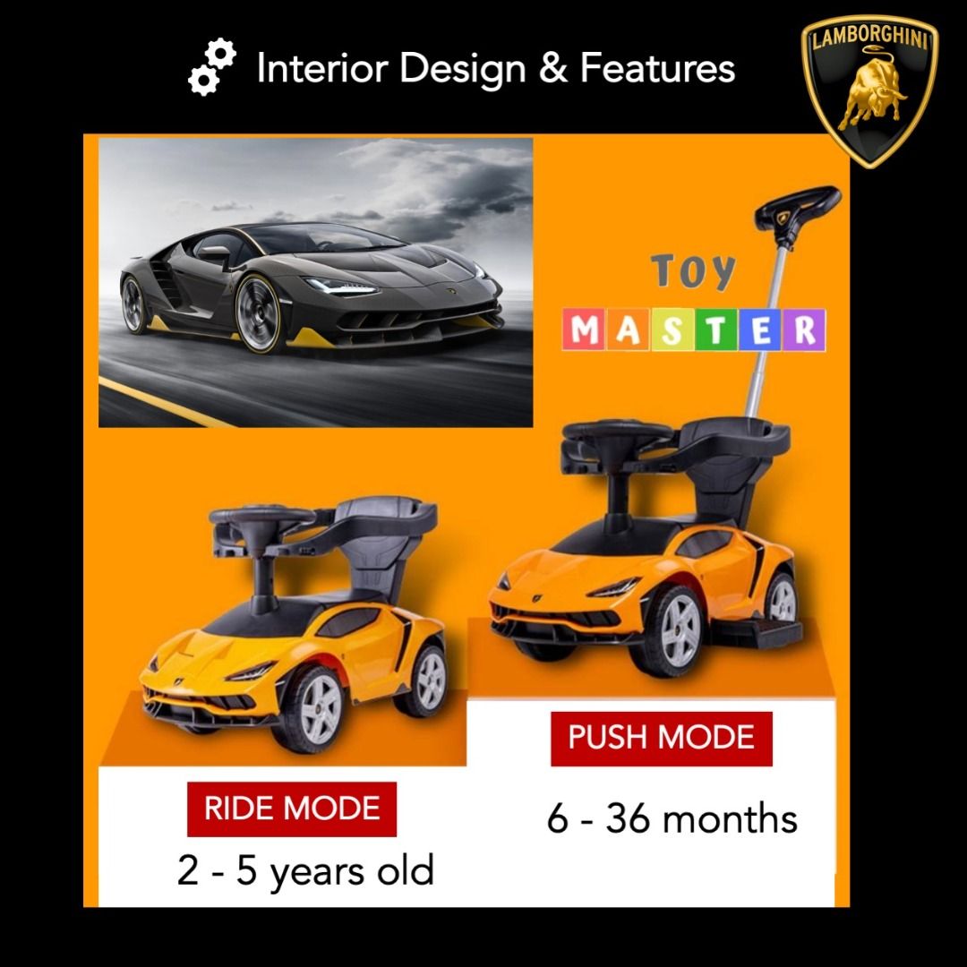 Official Toy Master Lamborghini Centenario Children / Kids Ride On Push ...