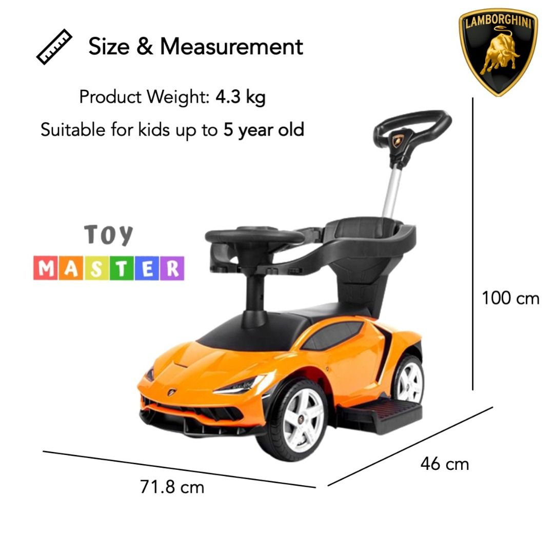 Official Toy Master Lamborghini Centenario Children / Kids Ride On Push ...