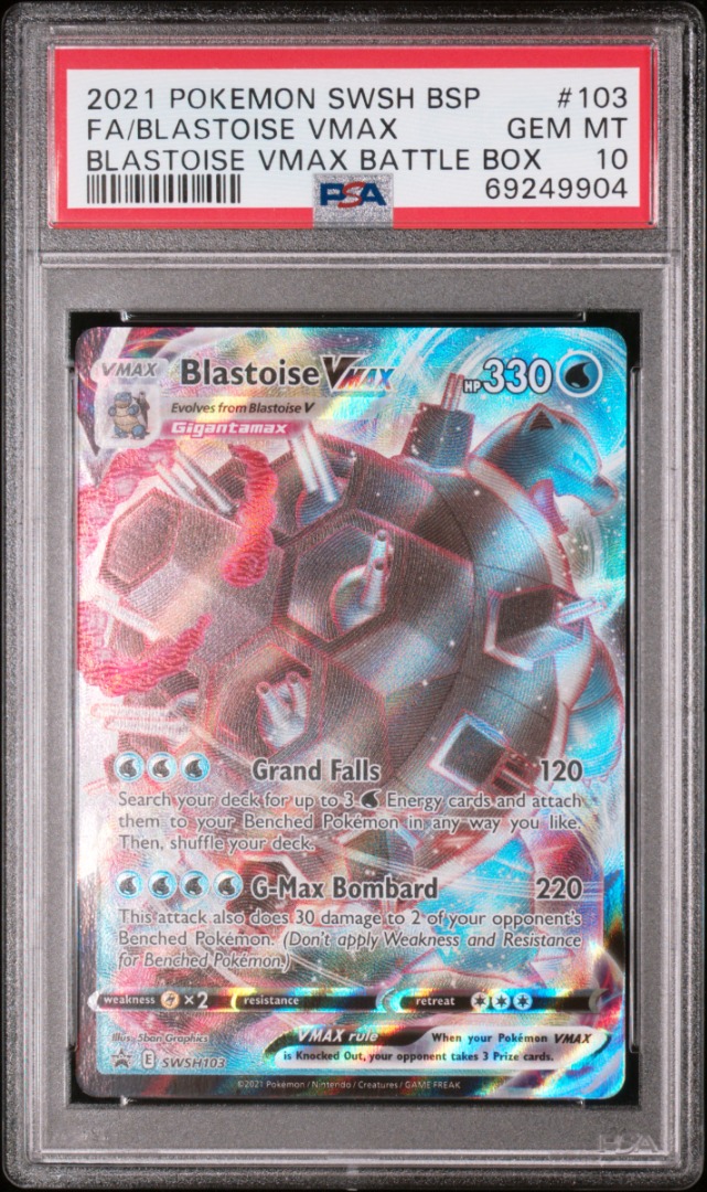 PSA 10 BLASTOISE VMAX FULL ART BLACK STAR PROMO POKEMON TCG CARDS NOT ...