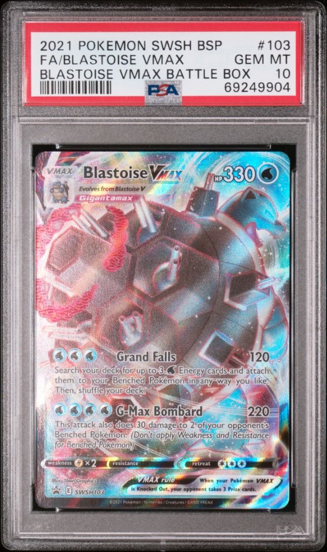 PSA 10 BLASTOISE VMAX FULL ART BLACK STAR PROMO POKEMON TCG CARDS NOT ...