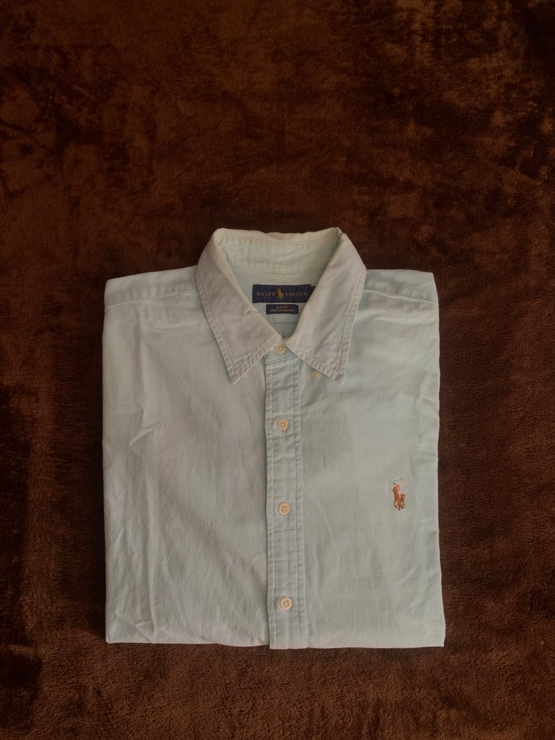 RALPH LAUREN BASIC LOGO LONG SLEEVE, Men's Fashion, Tops & Sets, Formal Shirts on Carousell