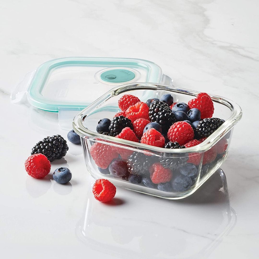 [sg stock] Lock & Lock Steam Hole Glass Container Square 500ML ...