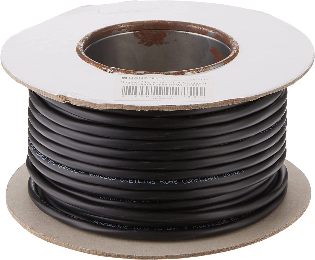 [sg stock] Monoprice Speaker Wire/Cable - 100 Feet - 18 AWG 4 Conductor ...