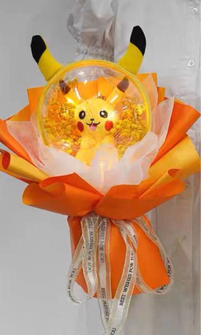 [SGLOCAL SELLER] PIKACHU | Bouquet | POKEMON | BABY BREATHE, Hobbies ...