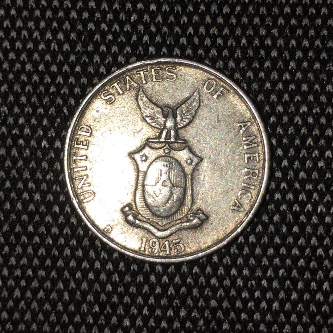 Silver Coin 1945 USPI 10 Centavos WWII, Hobbies & Toys, Memorabilia ...