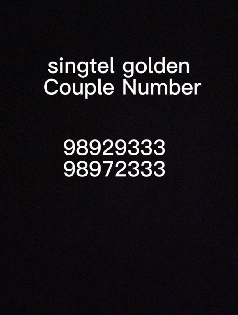 Singtel Golden Couple number, Mobile Phones & Gadgets, Mobile & Gadget ...