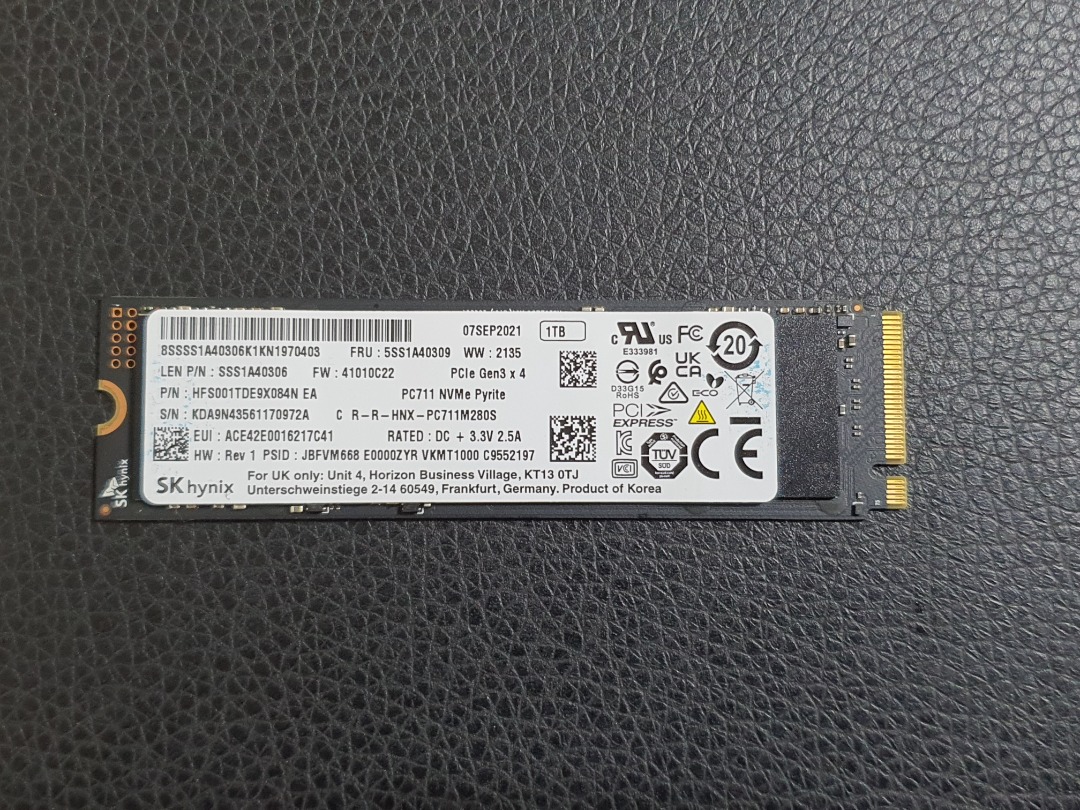 SK Hynix 1TB OEM NVME M.2 SSD pc711 HFS001TDE9X084N PCIe Gen3x4 #04 ... SK Hynix 1TB OEM NVME M.2 SSD pc711 HFS001TDE9X084N PCIe Gen3x4 #04 ...