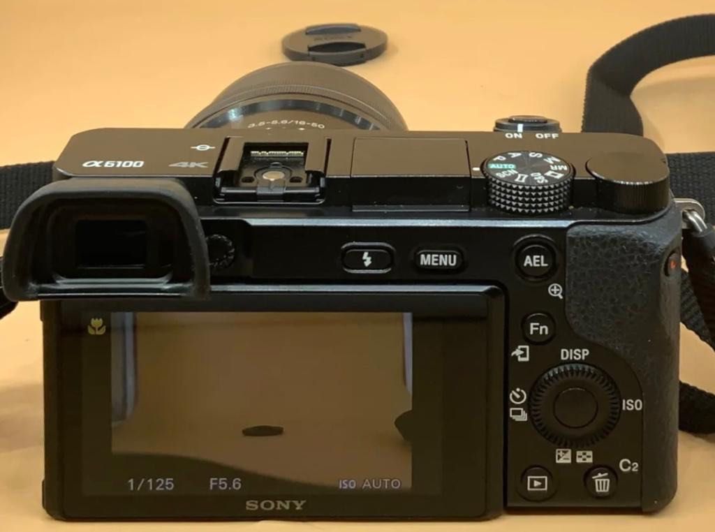 Sony Alpha 6100 a6100 Mirrorless Camera Black 24.3MP 4K WiFi AVCHD APS-C w/ Kit Lens SELP1650 ...