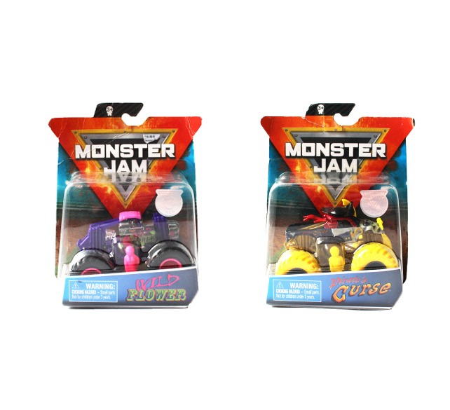 Spin Master Monster Jam Wild Flower & Pirates Curse Cars Vehicles 2pcs ...