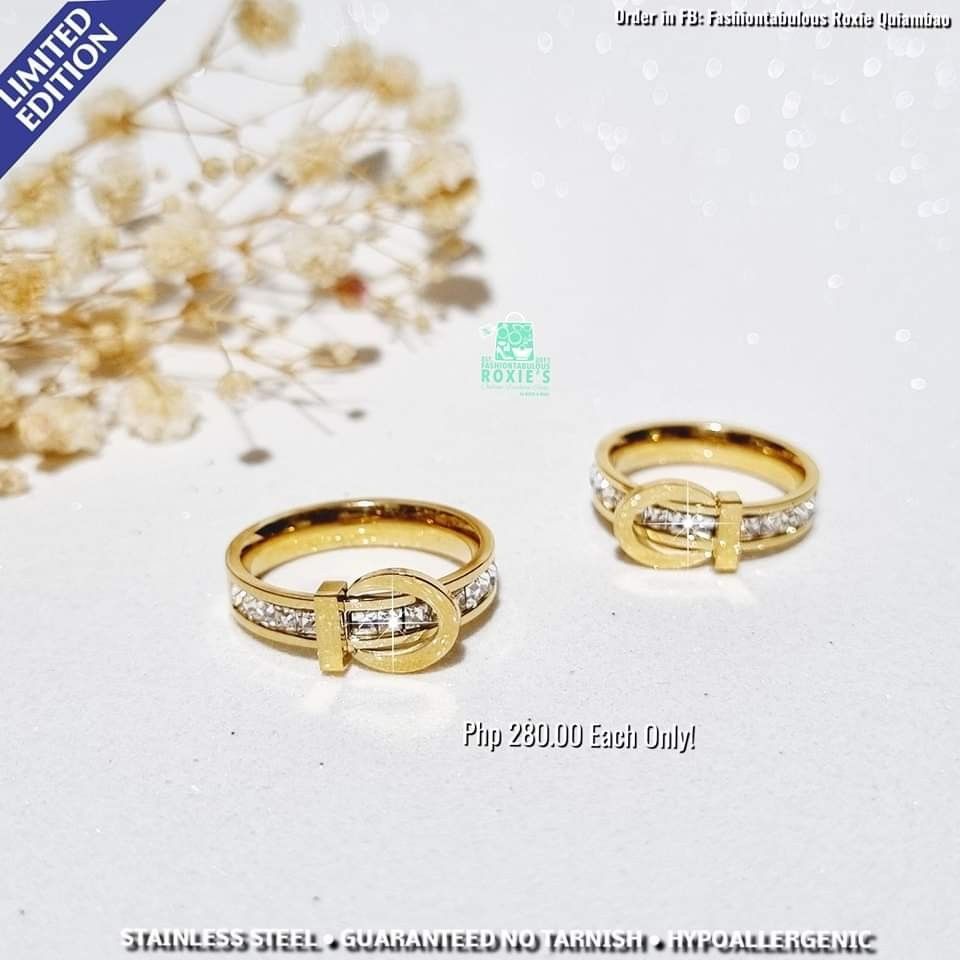 STAINLESS STEEL BELT RING, Women's Fashion, Jewelry & Organizers, Rings ...