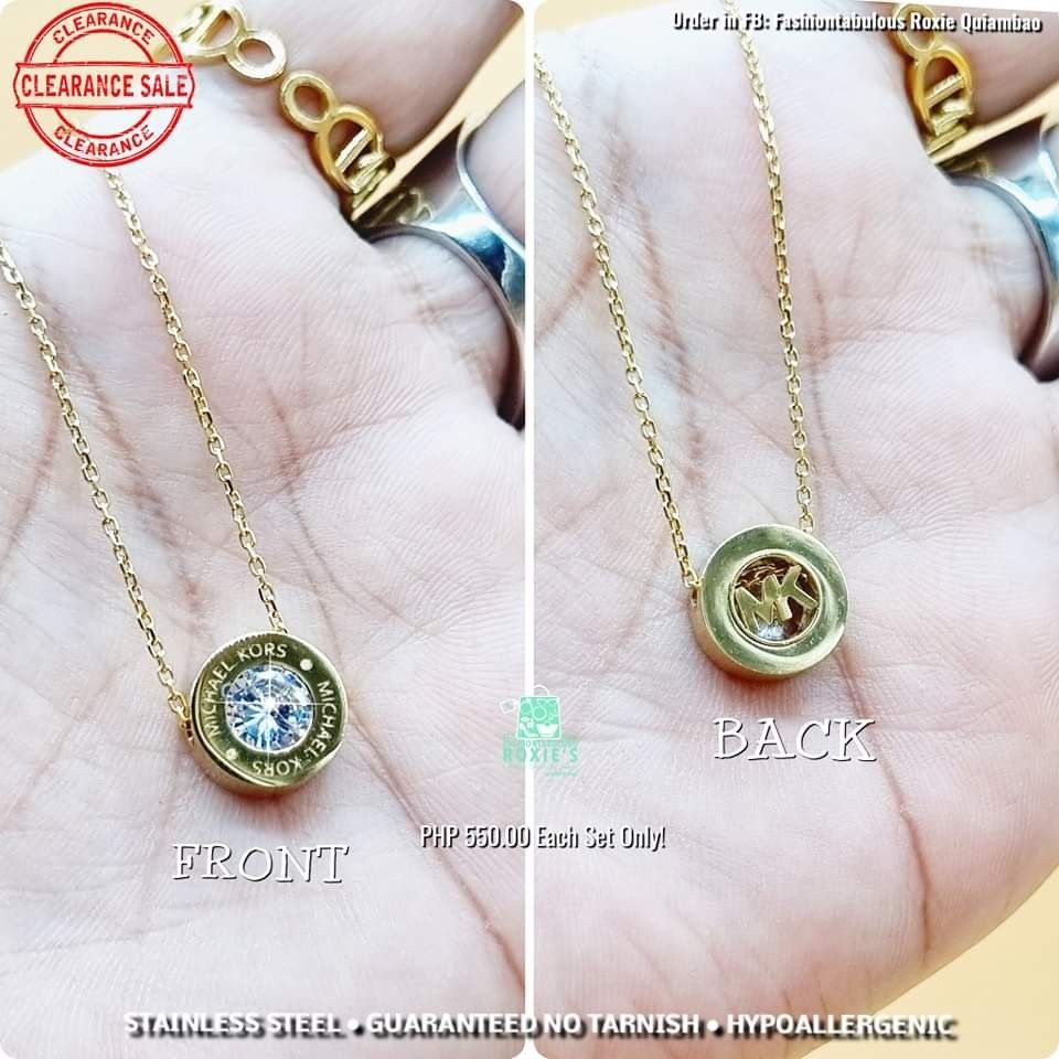 STAINLESS STEEL "MK" JEWELRY SET, Women's Fashion, Jewelry & Organizers ...