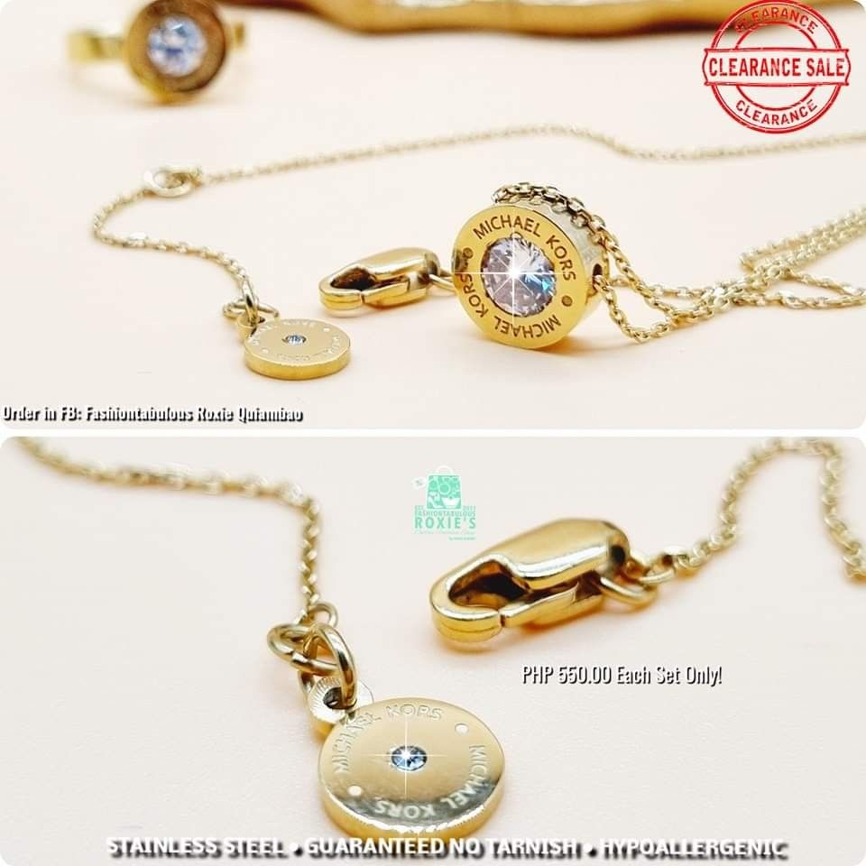 STAINLESS STEEL "MK" JEWELRY SET, Women's Fashion, Jewelry & Organizers ...