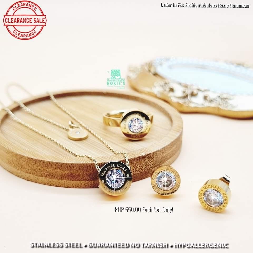 STAINLESS STEEL "MK" JEWELRY SET, Women's Fashion, Jewelry & Organizers ...