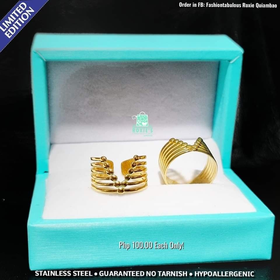 STAINLESS STEEL VEE RING, Women's Fashion, Jewelry & Organizers, Rings ...