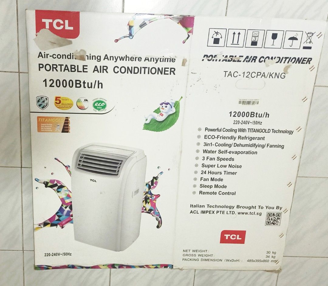 TCL Portable Air Cond (TAC-12CPA/KNG), TV & Home Appliances, Air ...