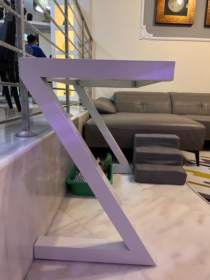 Tempered glass top study desk, Furniture & Home Living, Furniture ...