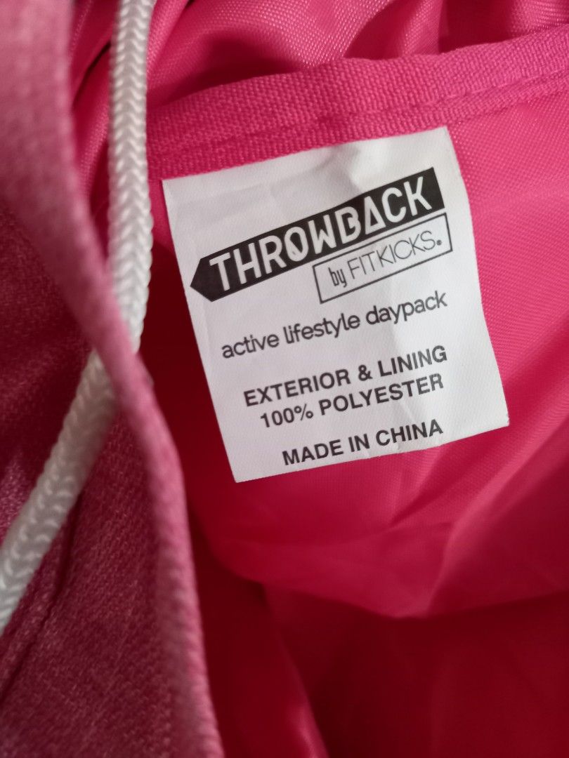 PAYDAY SALE!!THROWBACK BY FITKICKS RACKSACK BACKPACK, Women's Fashion ...
