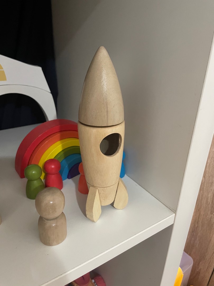 Varnished finish rocket and astronaut, Babies & Kids, Infant Playtime ...