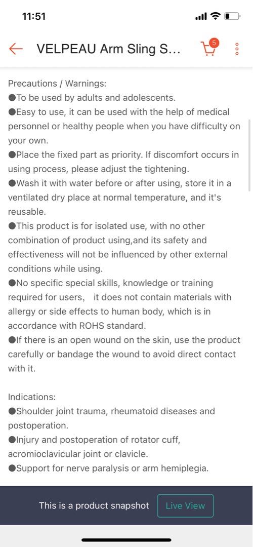 VELPEAU Arm Sling, Health & Nutrition, Braces, Support & Protection on ...