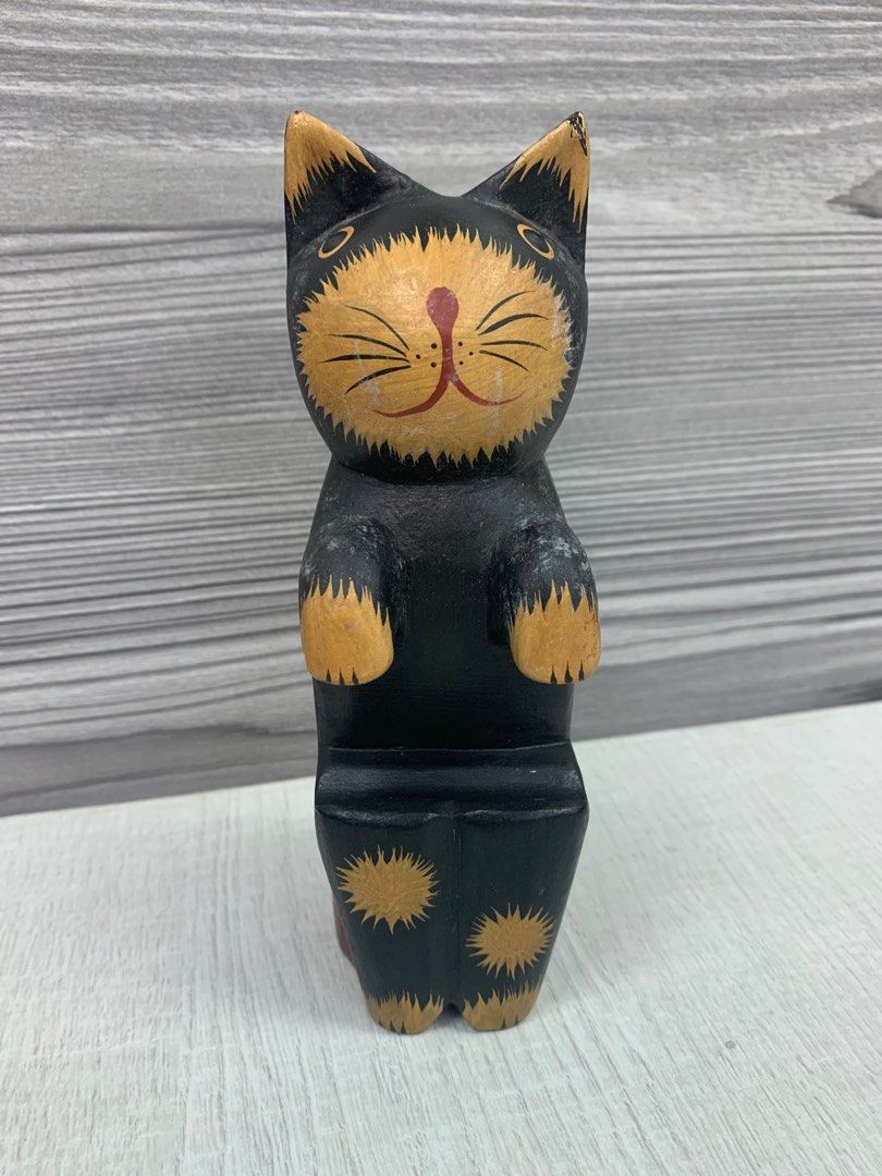 Vintage wooden cat, Furniture & Home Living, Home Decor, Other Home ...