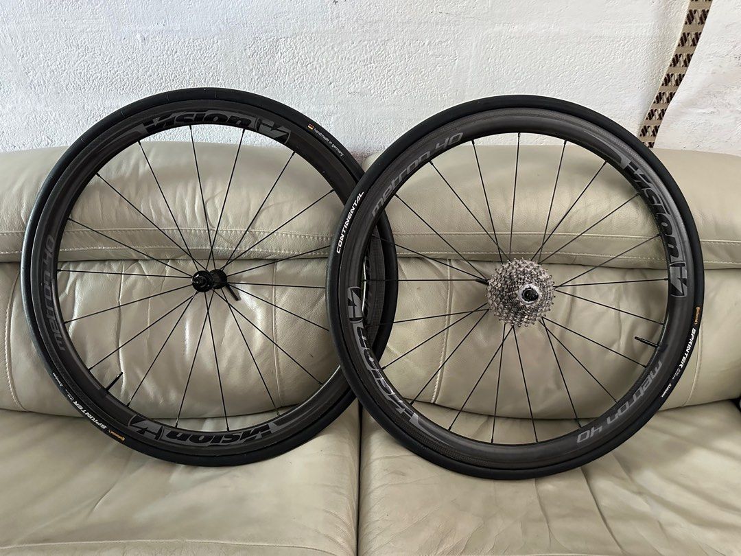 Vision Metron 40 Carbon Wheelset tubular ceramic bearings shimano sram ...