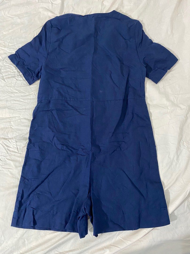 Warehouse Navy Blue Overall Dress, Women's Fashion, Dresses & Sets ...