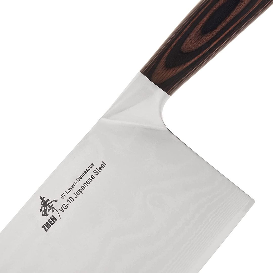 ZHEN Japanese VG-10 67-Layer Damascus Steel 8-Inch Slicer Chopping Chef ...