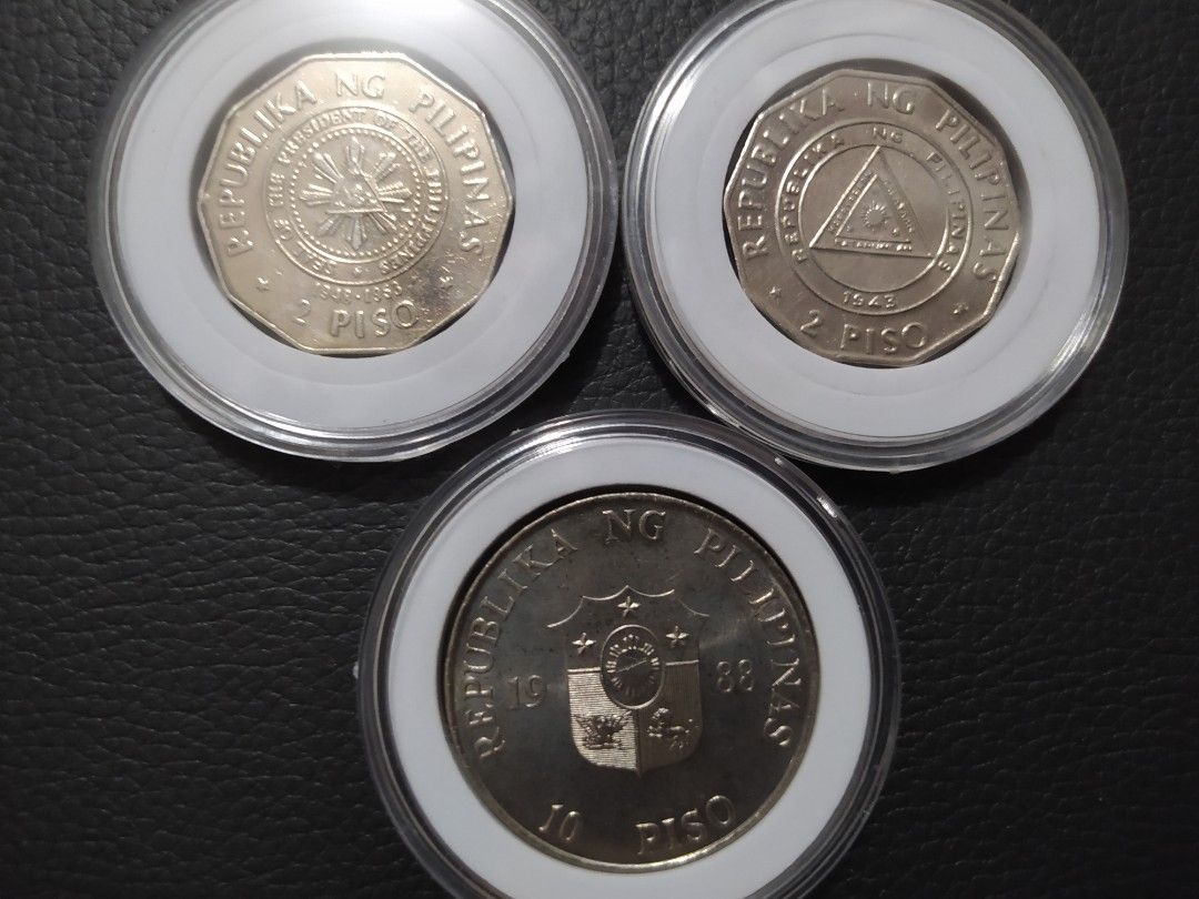 2piso and 10piso Philippine vintage commemorative coin, Hobbies & Toys ...
