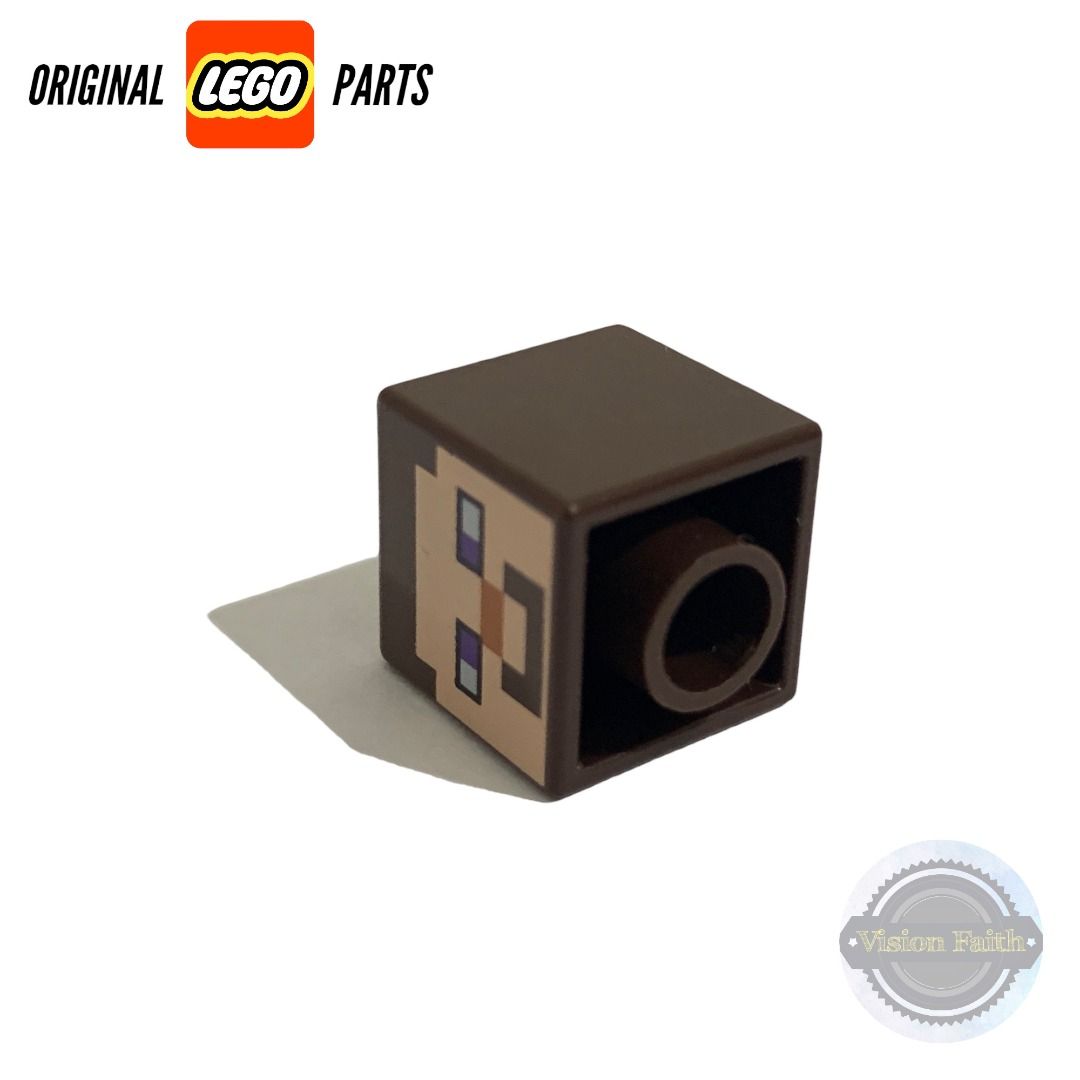 3. LEGO MINIFIGURE PARTS #19729 - HEAD MODIFIED CUBE WITH MINECRAFT ...
