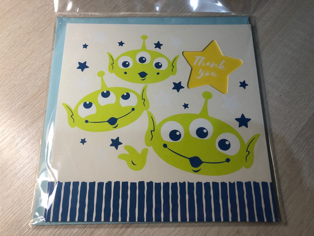 三眼仔 感謝卡 硬卡 Alien Thank you card, 興趣及遊戲, 手作＆自家設計, 文具及工藝 - 畫作及印刷品 - Carousell