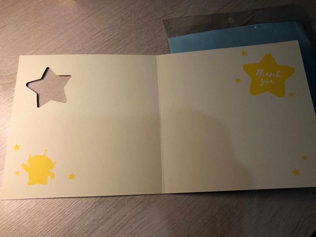 三眼仔 感謝卡 硬卡 Alien Thank you card, 興趣及遊戲, 手作＆自家設計, 文具及工藝 - 畫作及印刷品 - Carousell