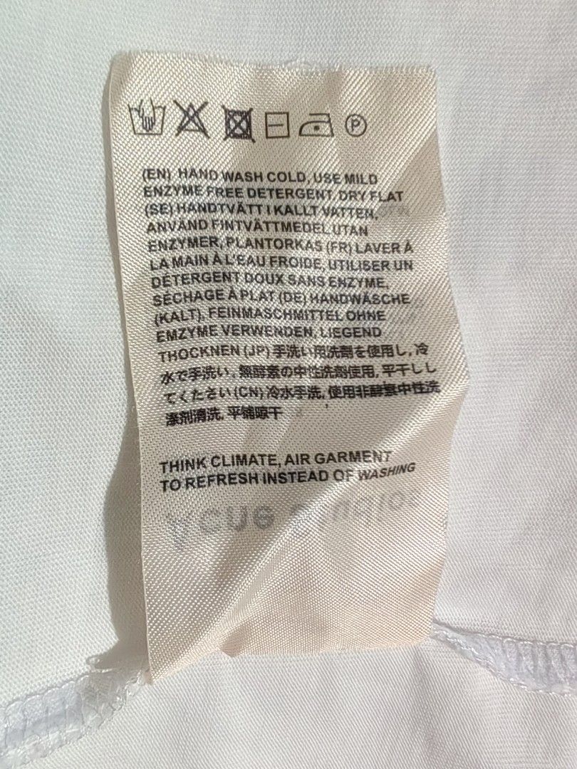 Acne studios navid logo mock neck optic white tshirt, Women's Fashion ...