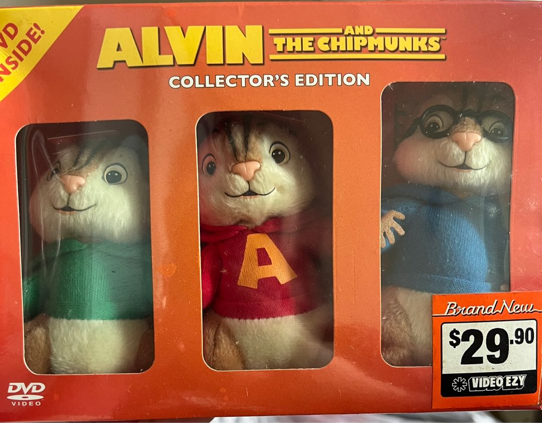 Alvin and the Chipmunks DVD set - comes with three cute plushies ...