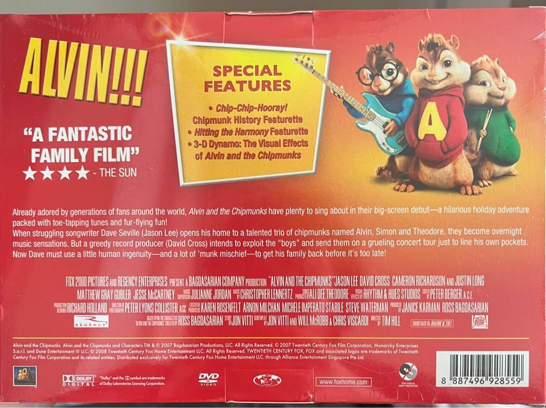 Alvin and the Chipmunks DVD set - comes with three cute plushies ...