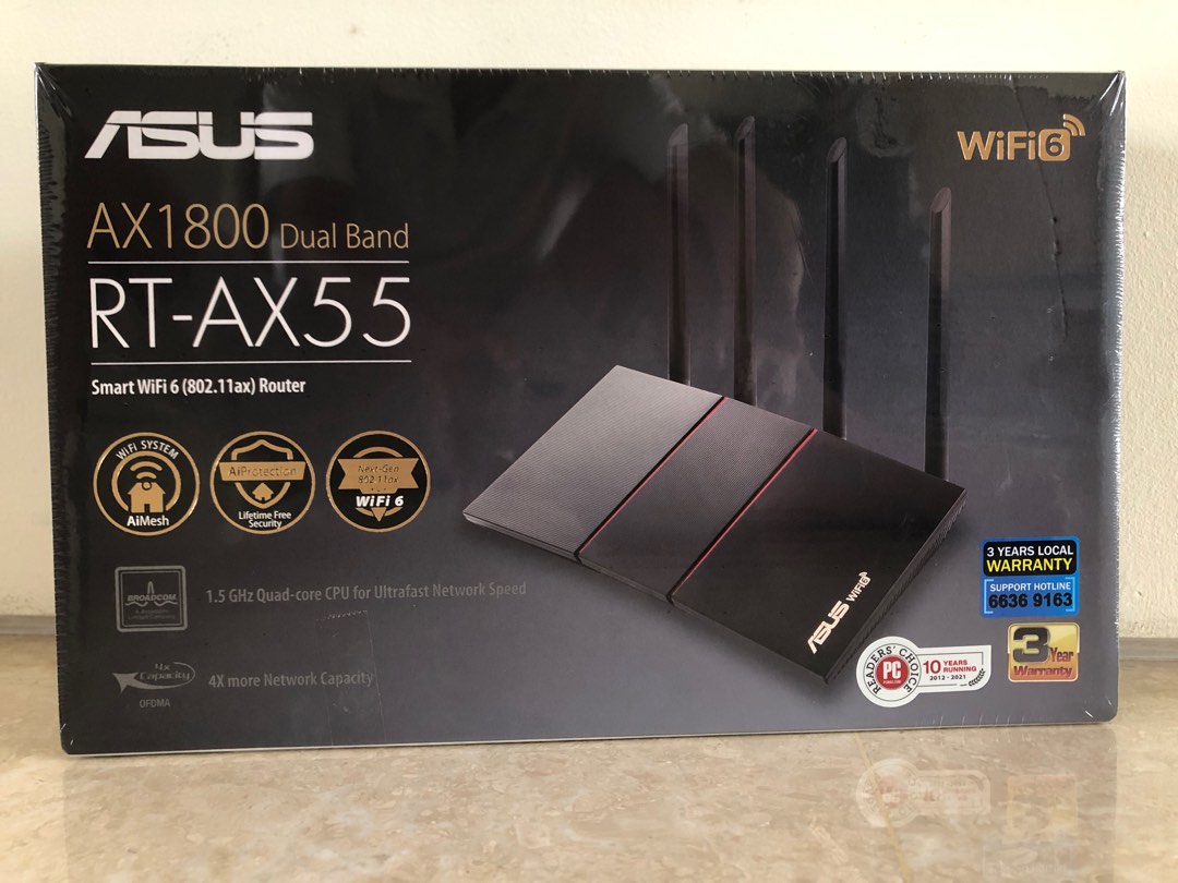 ASUS AX1800 Dual Band RT-AX155 Wireless Router BNIB, Computers & Tech ...
