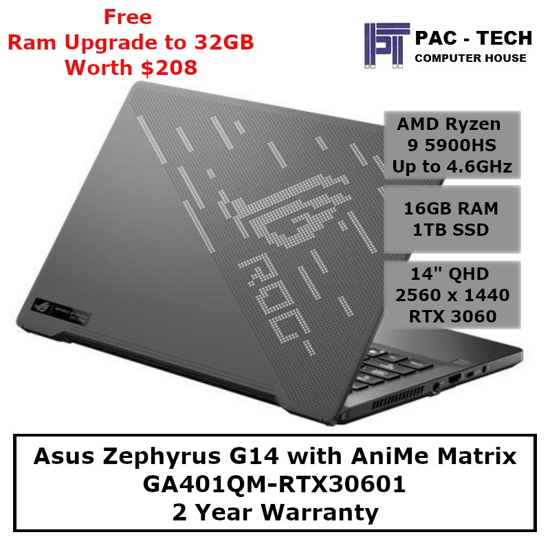 Asus Zephyrus 14 with Anime Matrix | Ryzen 9 | 16GB RAM (Upgraded to ...