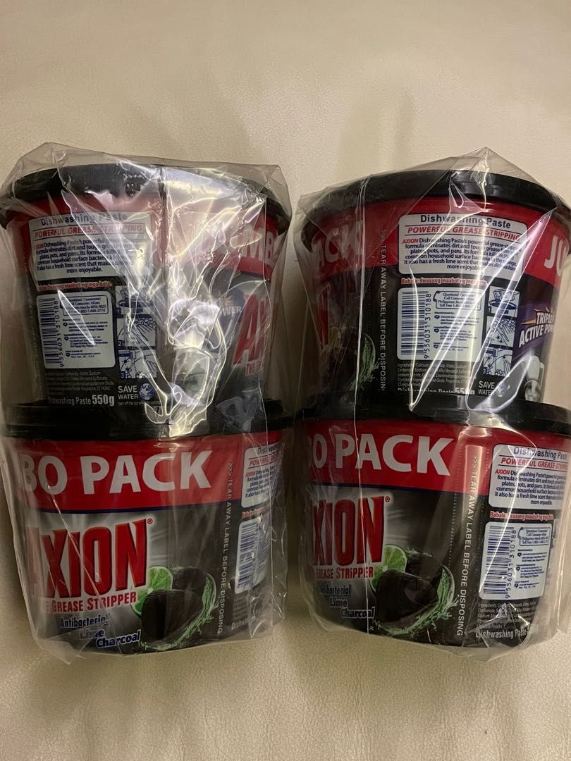 Axion Antibacterial Dishwashing Paste Lime Charcoal 550g Pack of 4 ...