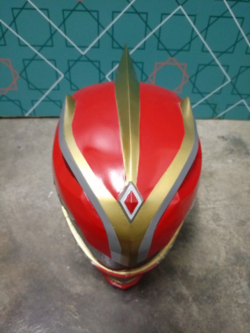 Bat In The Sun - Green Ranger Helmet (Painted Red), Hobbies & Toys ...
