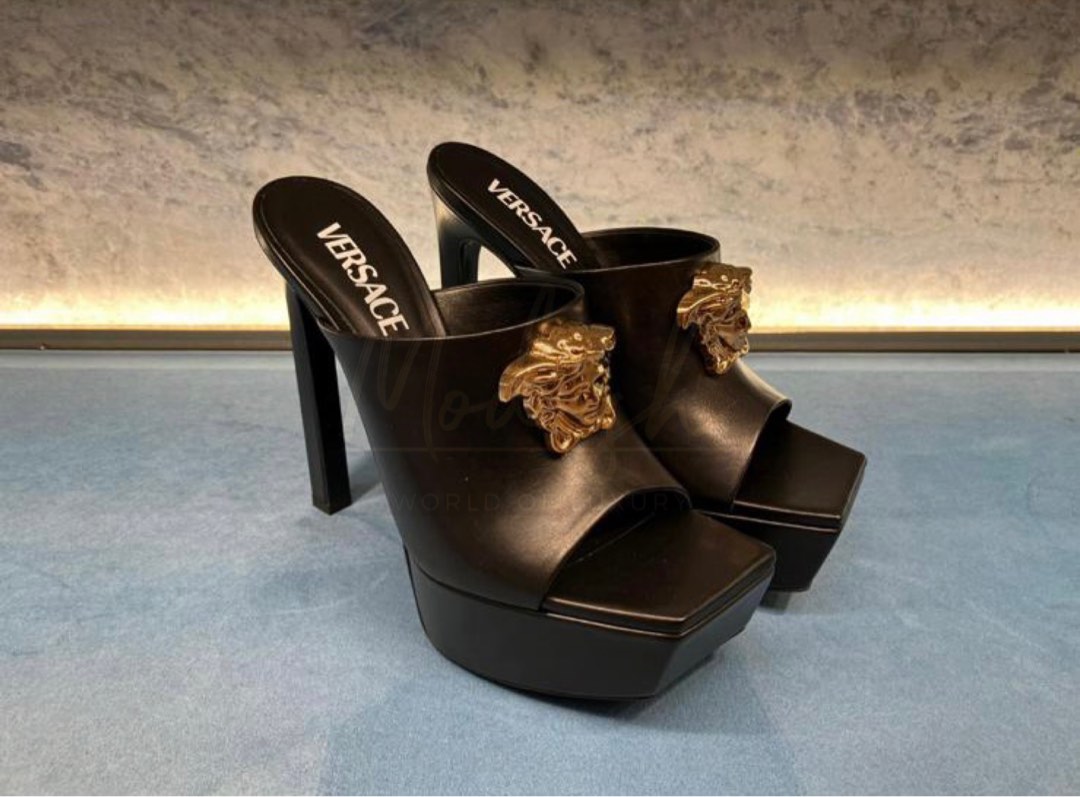 Versace la medusa platform mules, Women's Fashion, Footwear, Heels on ...