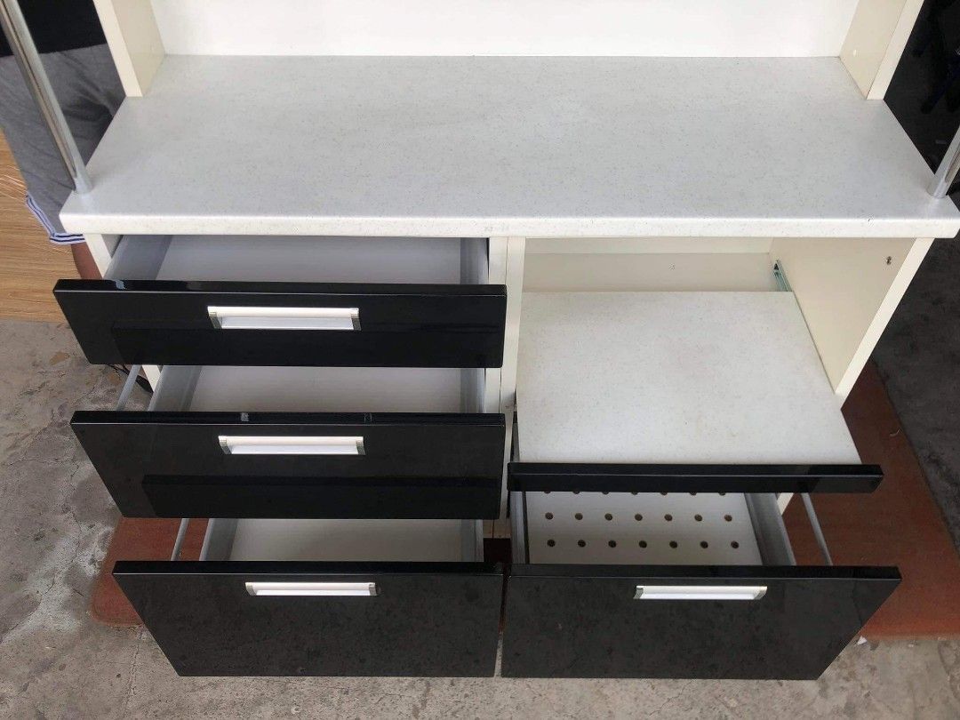 Black and white duco kitchen cabinet 47L x 18W x 81H inches Duco finish ...