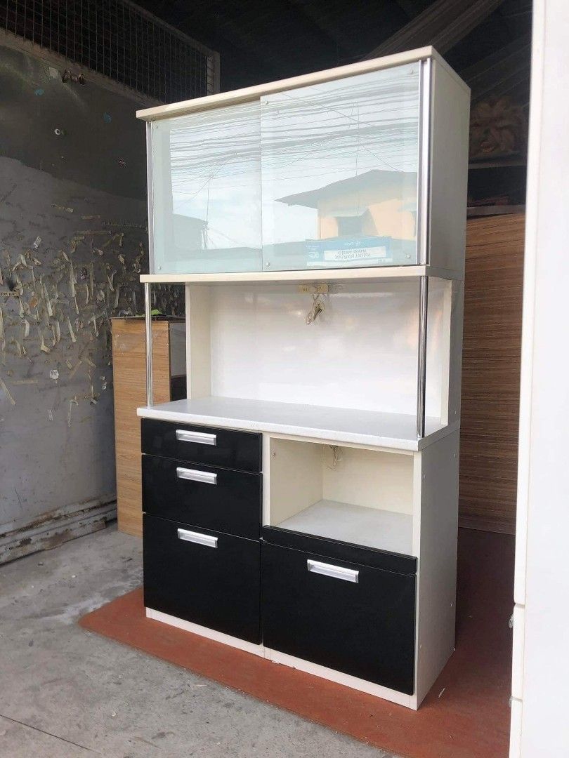 Black and white duco kitchen cabinet 47L x 18W x 81H inches Duco finish ...