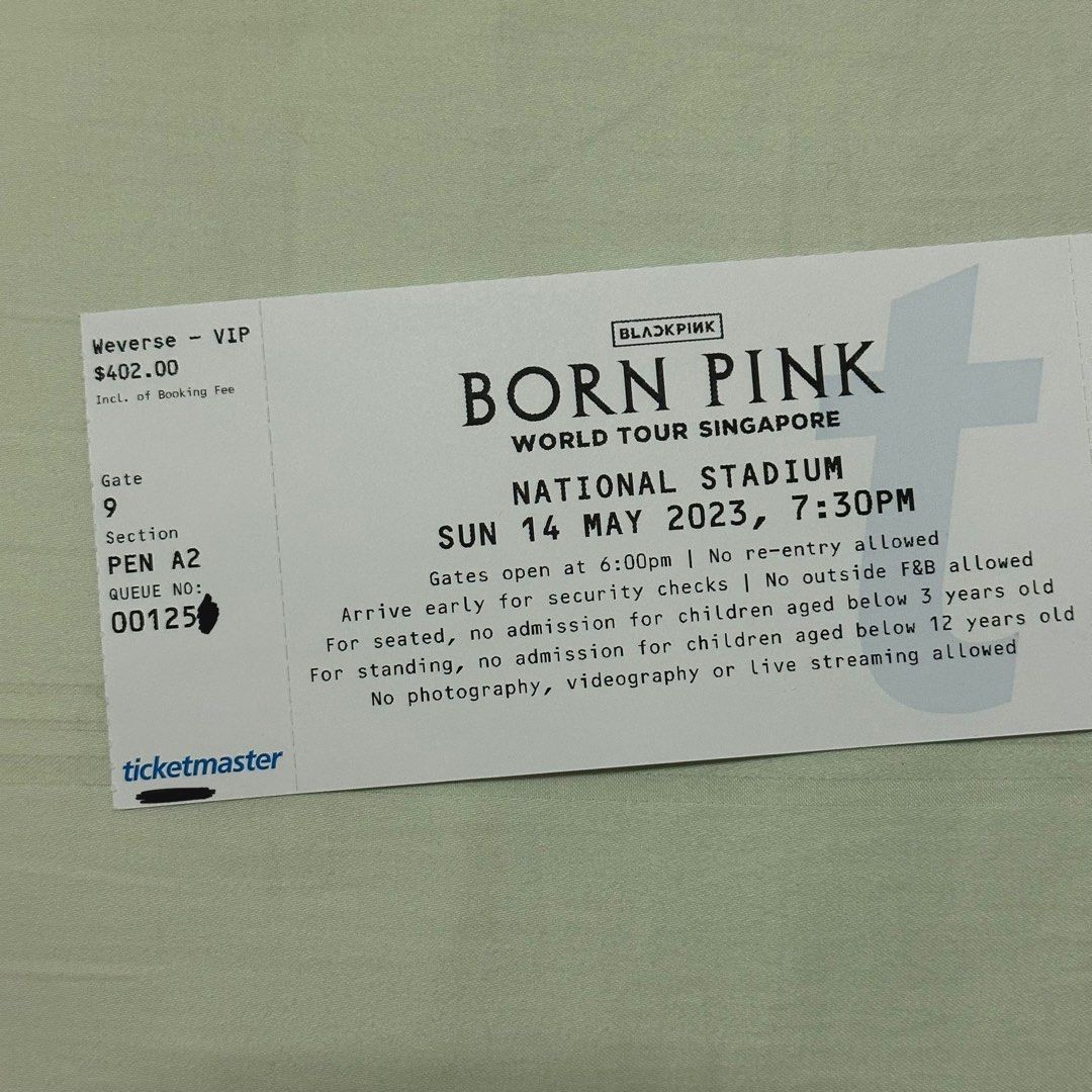 Blink VIP Cat 1 Blackpink Born Pink World Tour 2023 in SG Singapore ...