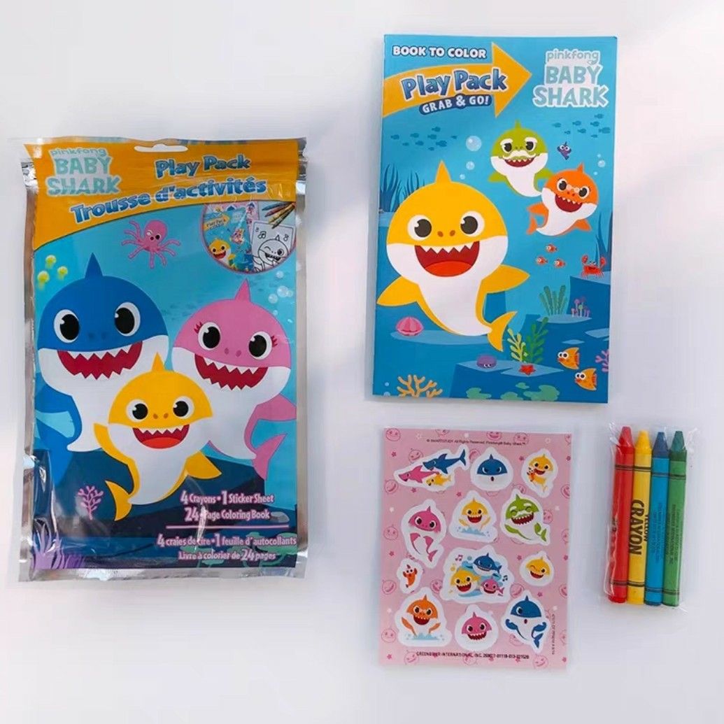 (BN) Baby Shark Play Pack - Colouring Book/Crayons/Stickers, Hobbies ...