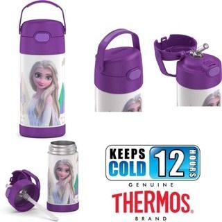 Authentic THERMOS FUNTAINER 12oz Disney Frozen Stainless Steel Vacuum Insulated Kids Straw Water ...