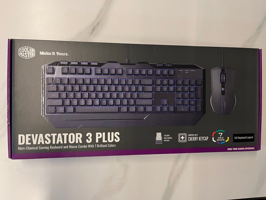 BNIB Cooler Master The Devastator 3 Plus RGB Backlight gaming keyboard ...